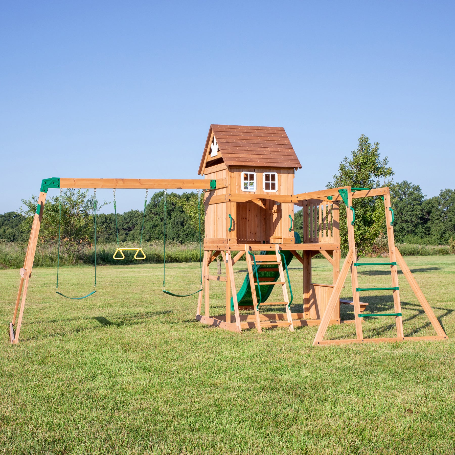 Montpelier Wooden Swing Set - Playsets | Backyard Discovery